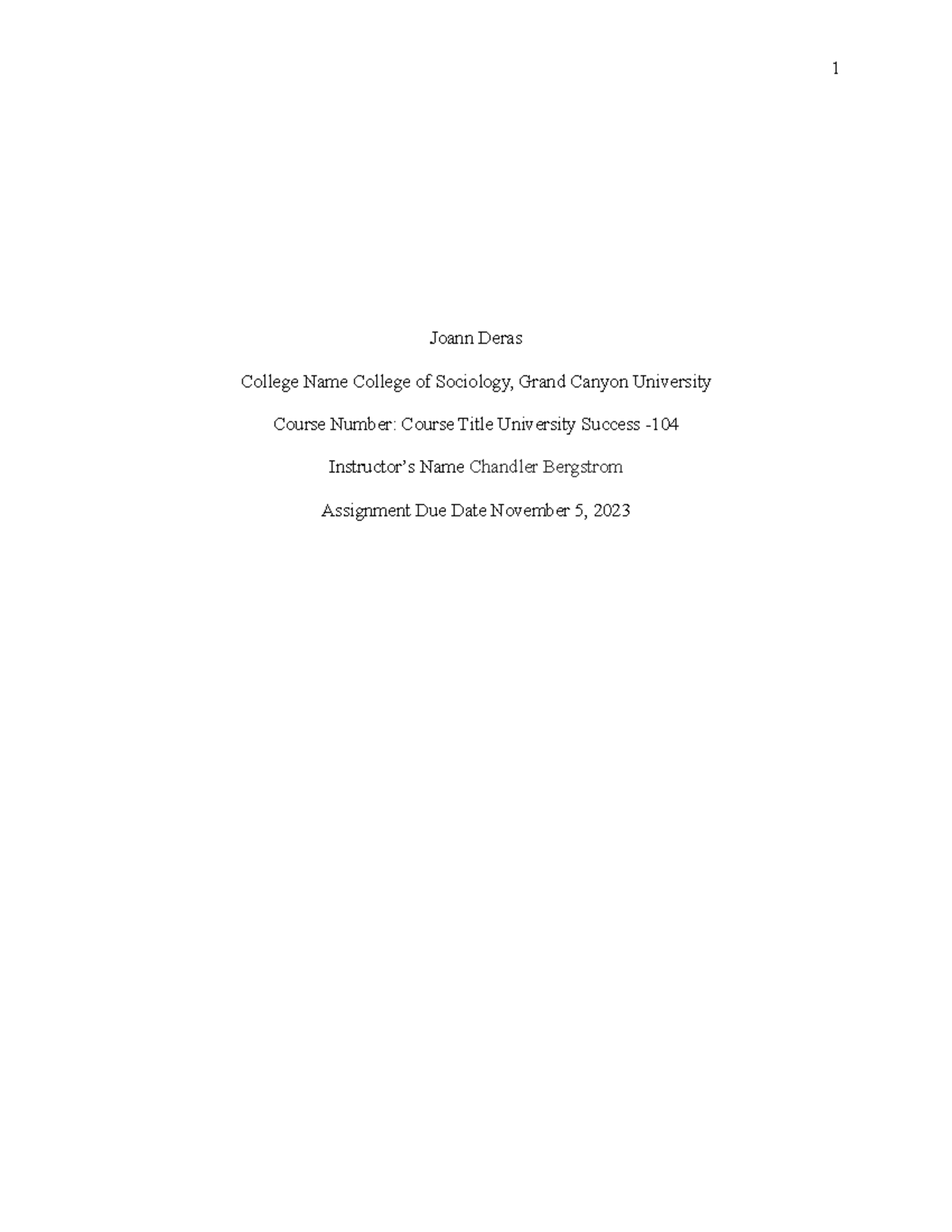 Writing center style - Template - Joann Deras College Name College of ...