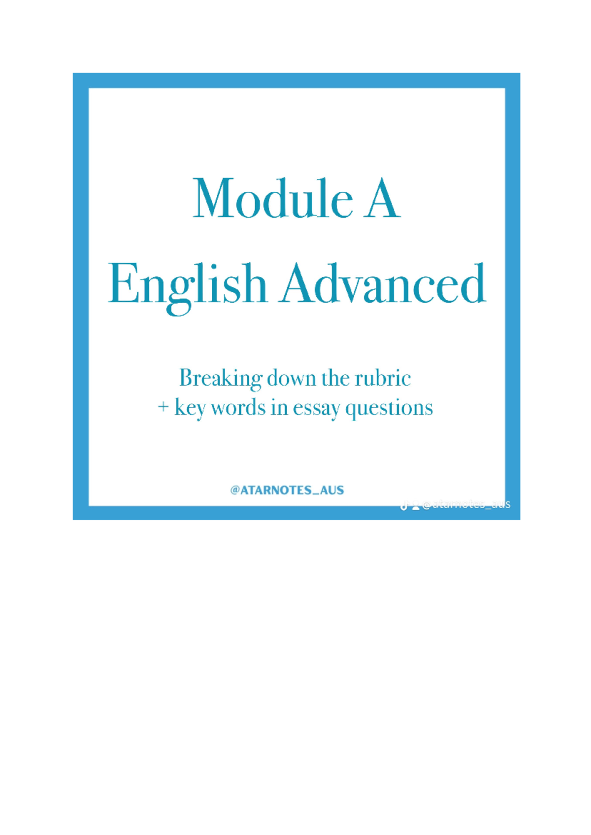 English Advanced Module A Rubric Breakdown - Studocu