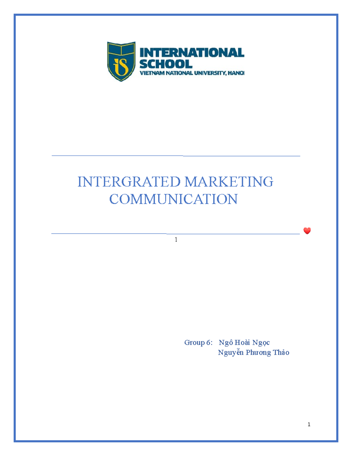 Group 9 INS309301 Intergrated Marketing Communication Anh Brand - 1 ...