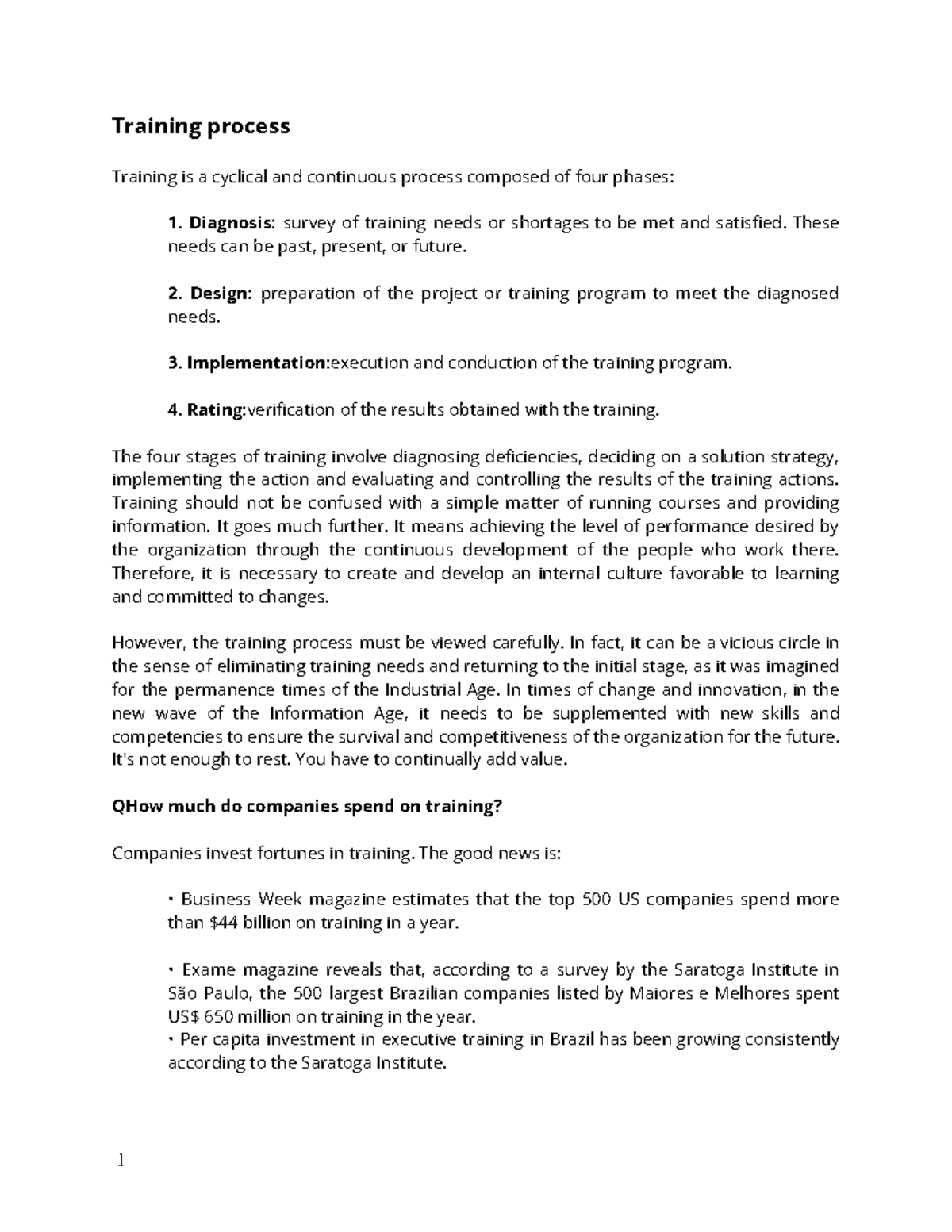 Training process. - Training process Training is a cyclical and ...