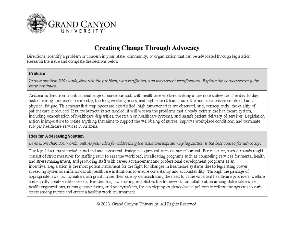 Creating Change Through Advocacy - Creating Change Through Advocacy ...
