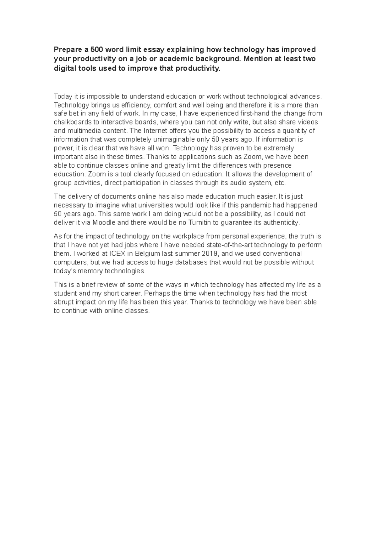 Digital Business Pre work ID 324020 Copia Prepare A 500 Word