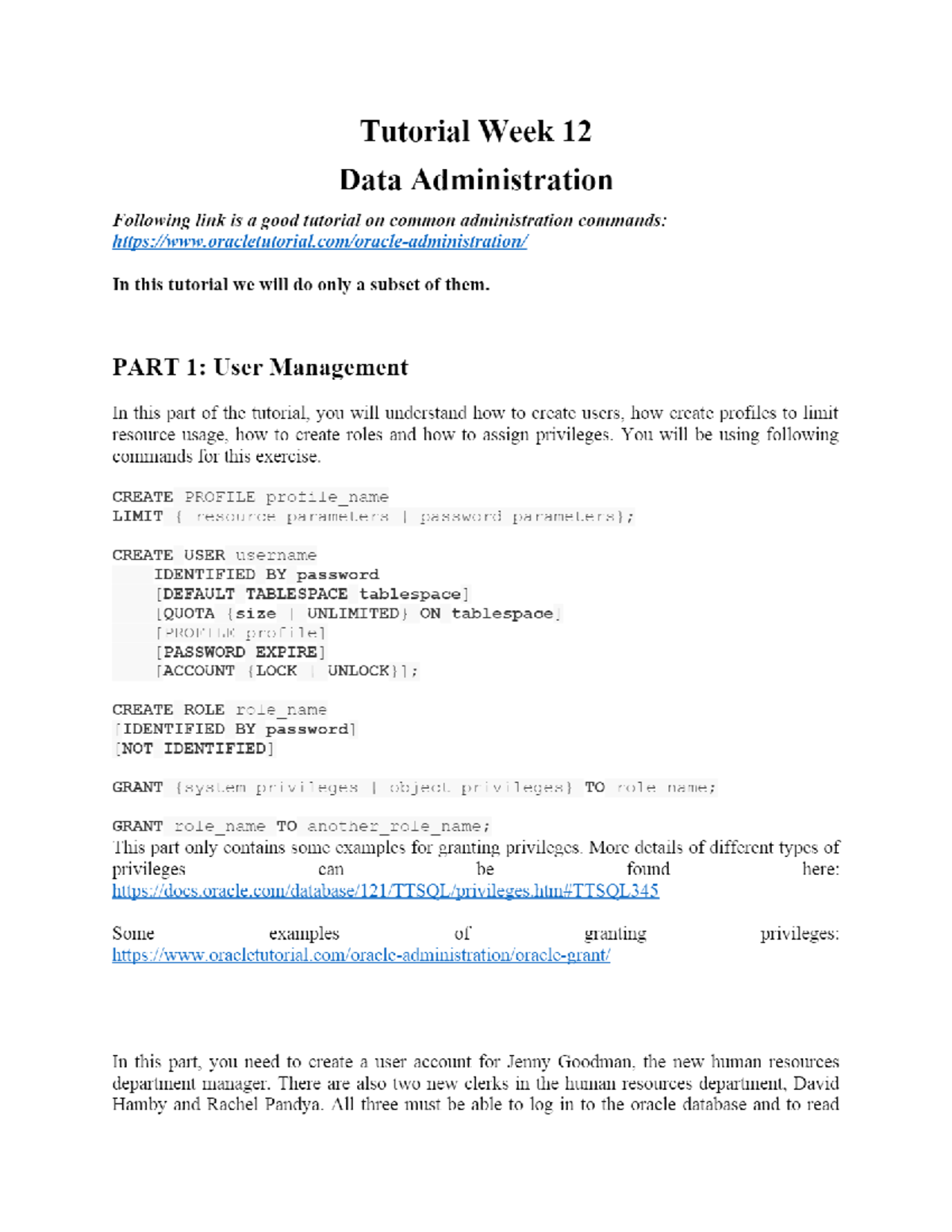Tutorial Week 12 - KIT712 Data Management Technology - K7I - UTAS - Studocu