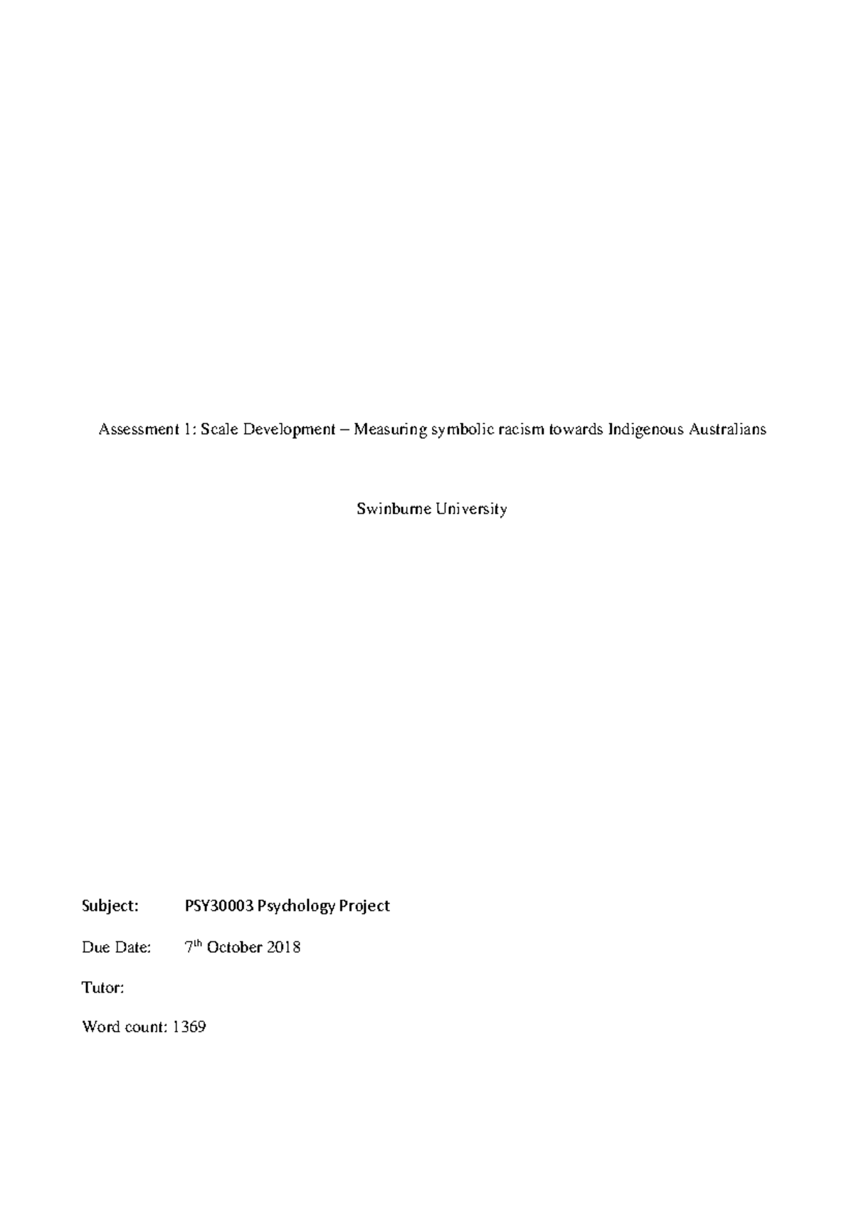 Assignment 1 - D example - Warning: TT: undefined function: 32 Warning: Popup annotation has a ...