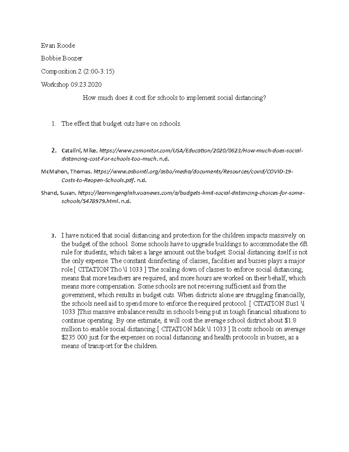 Comp 2 Colloquium Project - Evan Roode Bobbie Boozer Composition 2 (2: ...