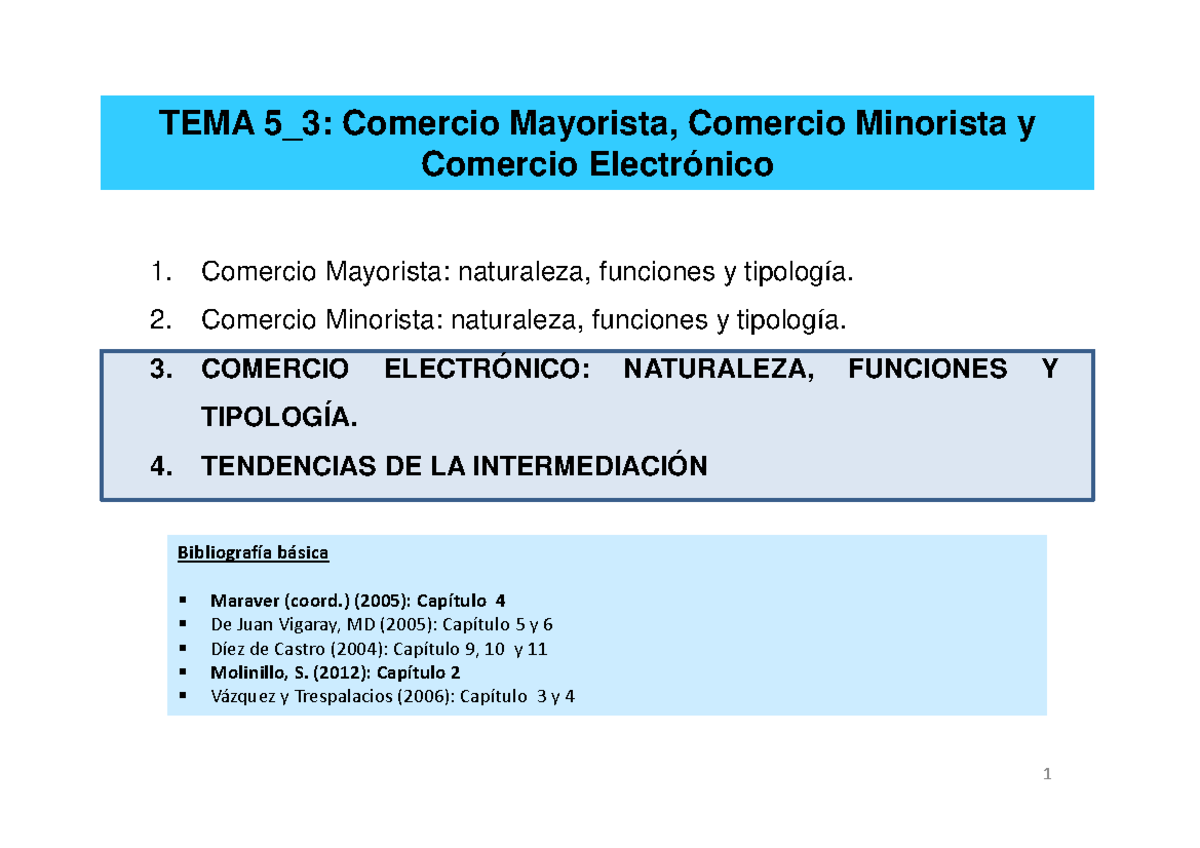 Tema 5 3 Comercio Mayorista, Minorista y Electrónico - TEMA 5_3 ...