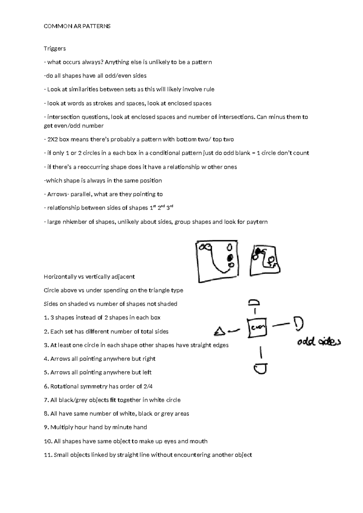 Common-ar-patterns-list 4 - Triggers what occurs always? Anything else ...