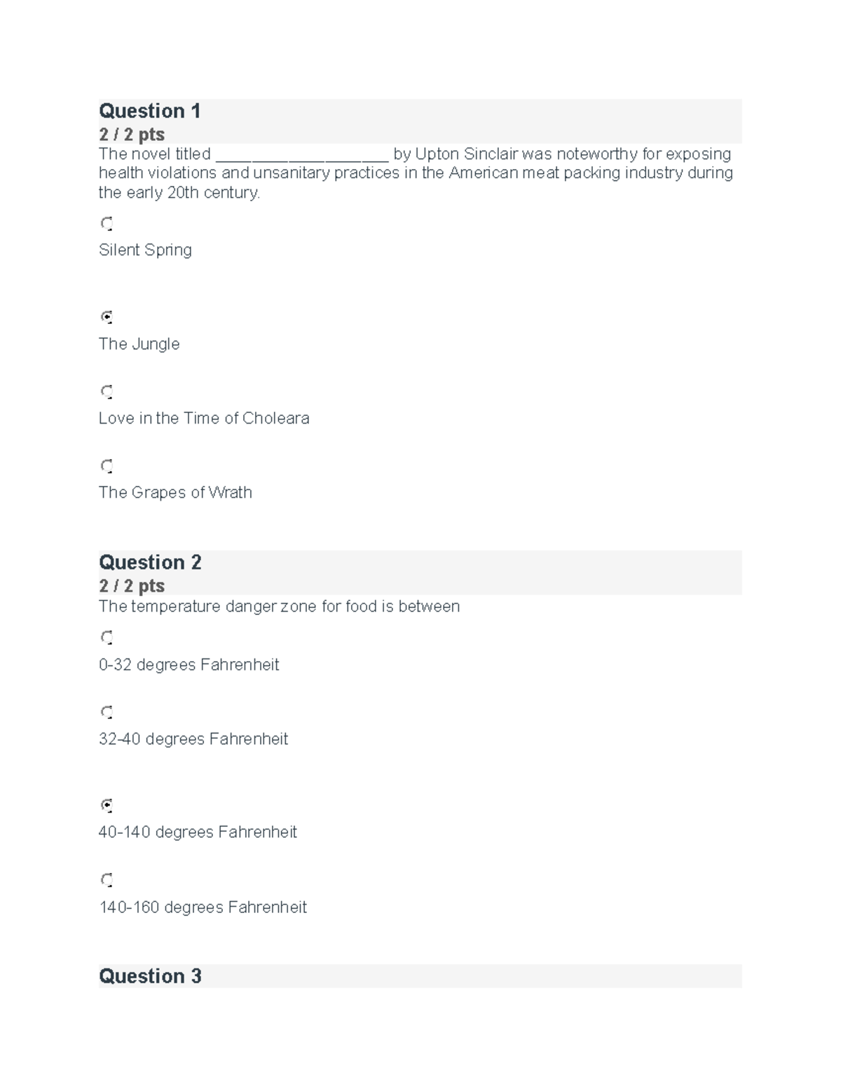 Quiz 7 (S 2023) FNDH - Study material - Question 1 2 / 2 pts The novel ...