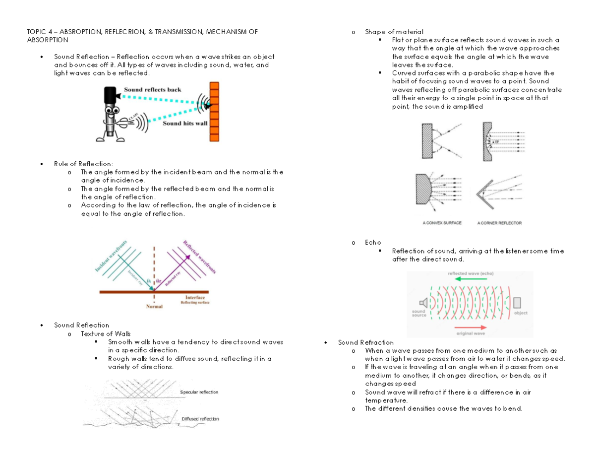 ARBU 4 Lecture 4 6 - TOPIC 4 – ABSROPTION, REFLECRION, & TRANSMISSION ...