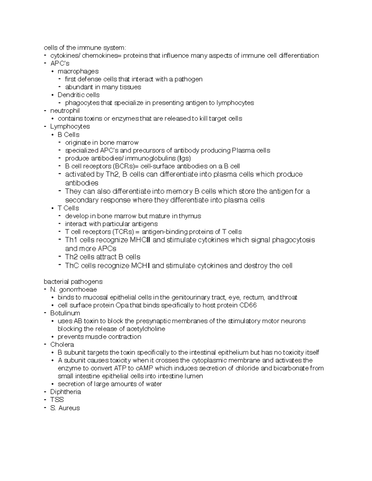 Exam 4 Review - Summary Microbiology - cells of the immune system ...
