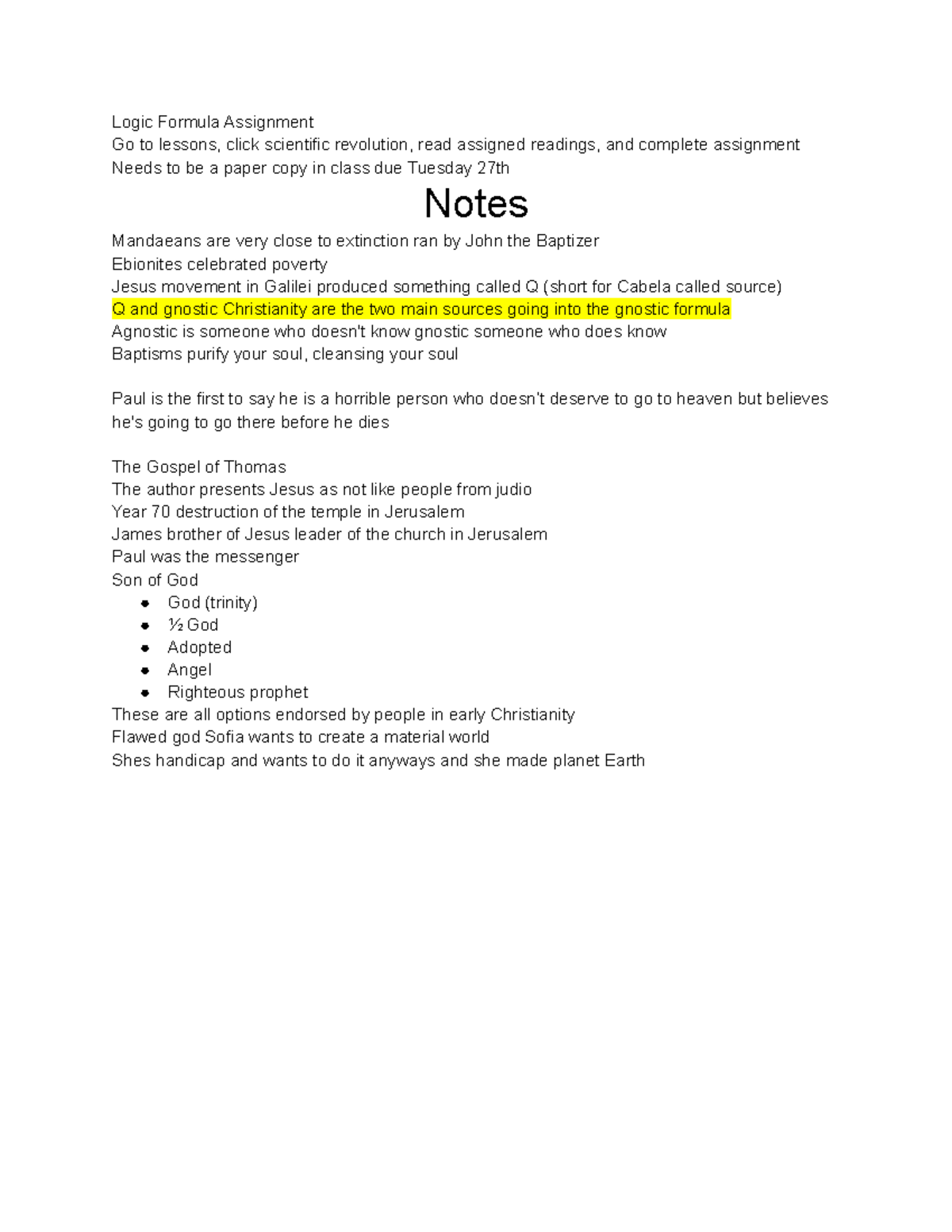 Philosophy 9 20 - Teacher: Higgins - Logic Formula Assignment Go to ...