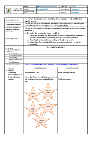 LP 6 - This lesson plan is about undefined terms in geometry - IPP ...