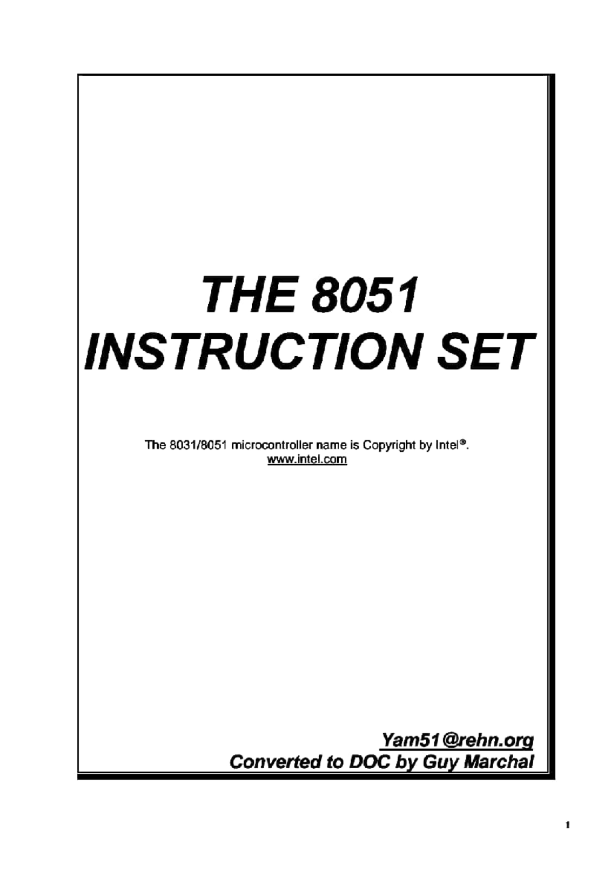 8051 Instruction Set - Geral information about Microcontroller 8051 ...