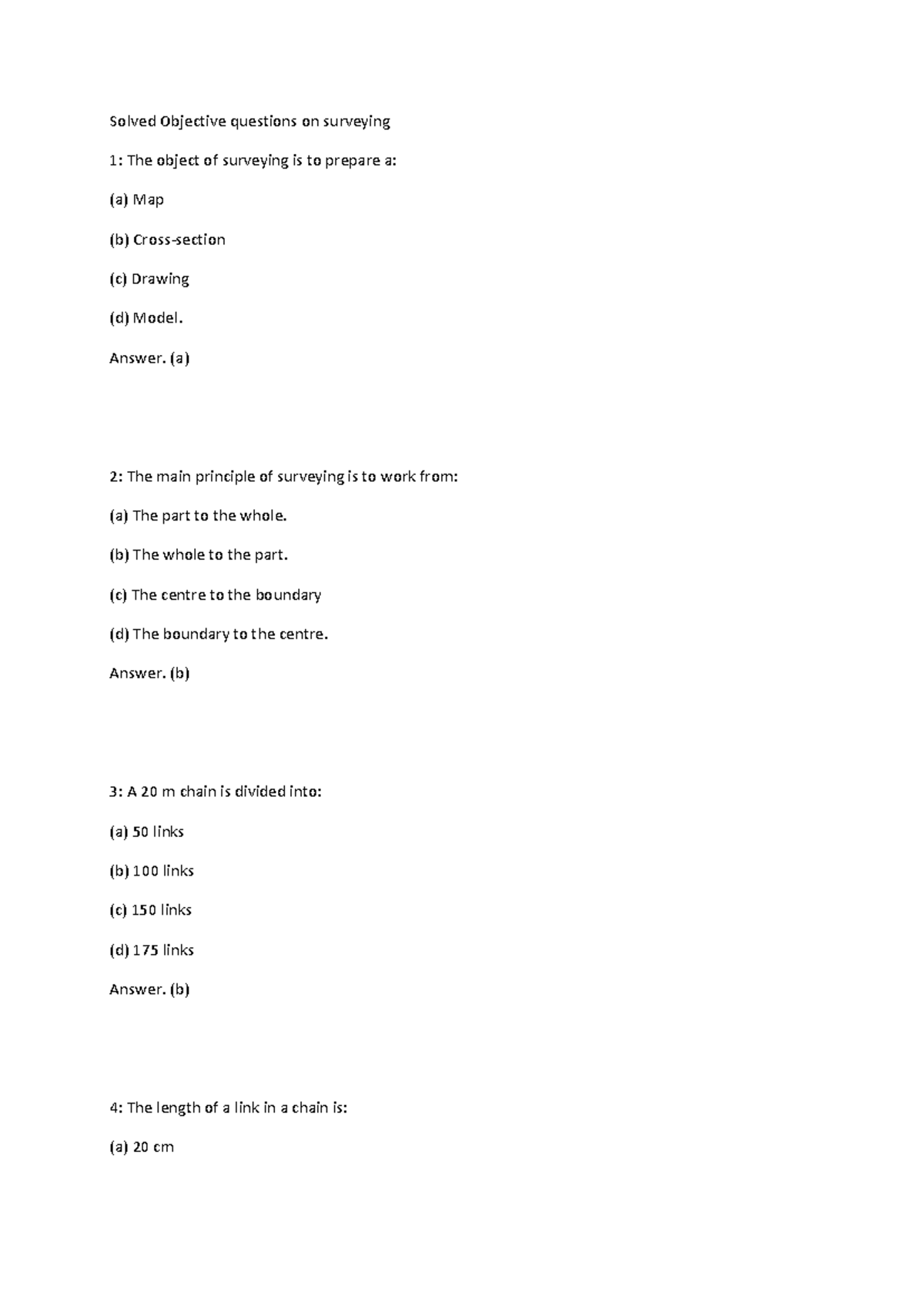 MCQ-Surveying - Surveying MCQ - Solved Objective questions on surveying ...