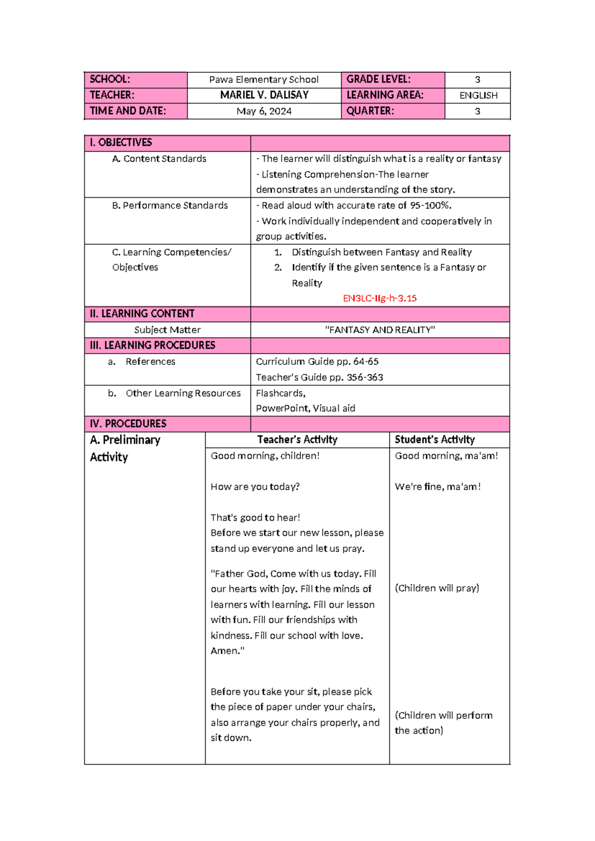 LPin Literature 2-WPS Office 104625 - SCHOOL: Pawa Elementary School ...