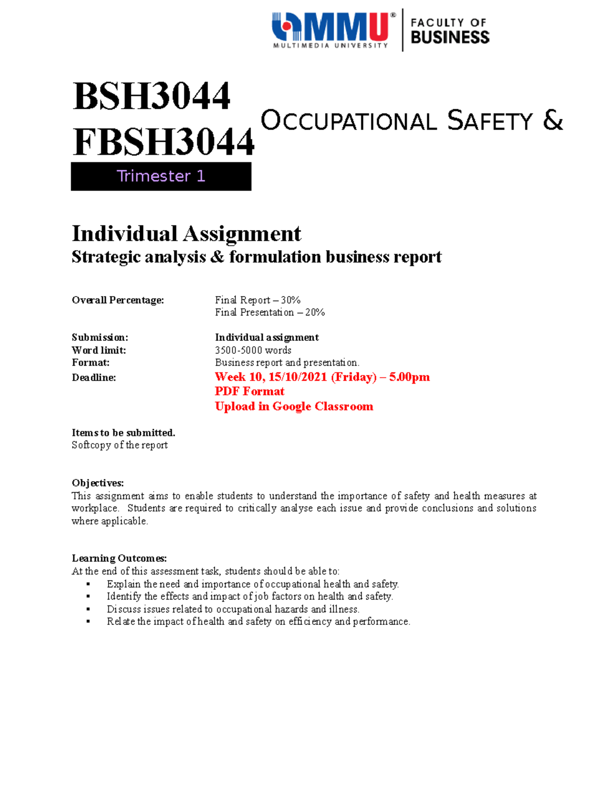 378611 BSH3044 - Individual Assignment Guidelines - BSH FBSH Individual ...