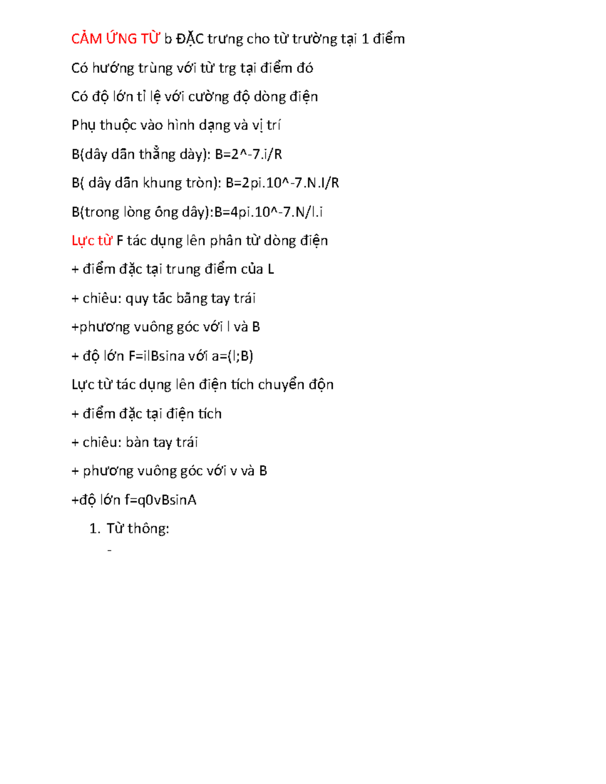 CẢM ỨNG TỪ b ĐẶC trưng cho từ trường tại 1 điểm - C MẢ ỨNG T Ừ b Đ C tr ng cho tẶ ư ừ tr ường t ...