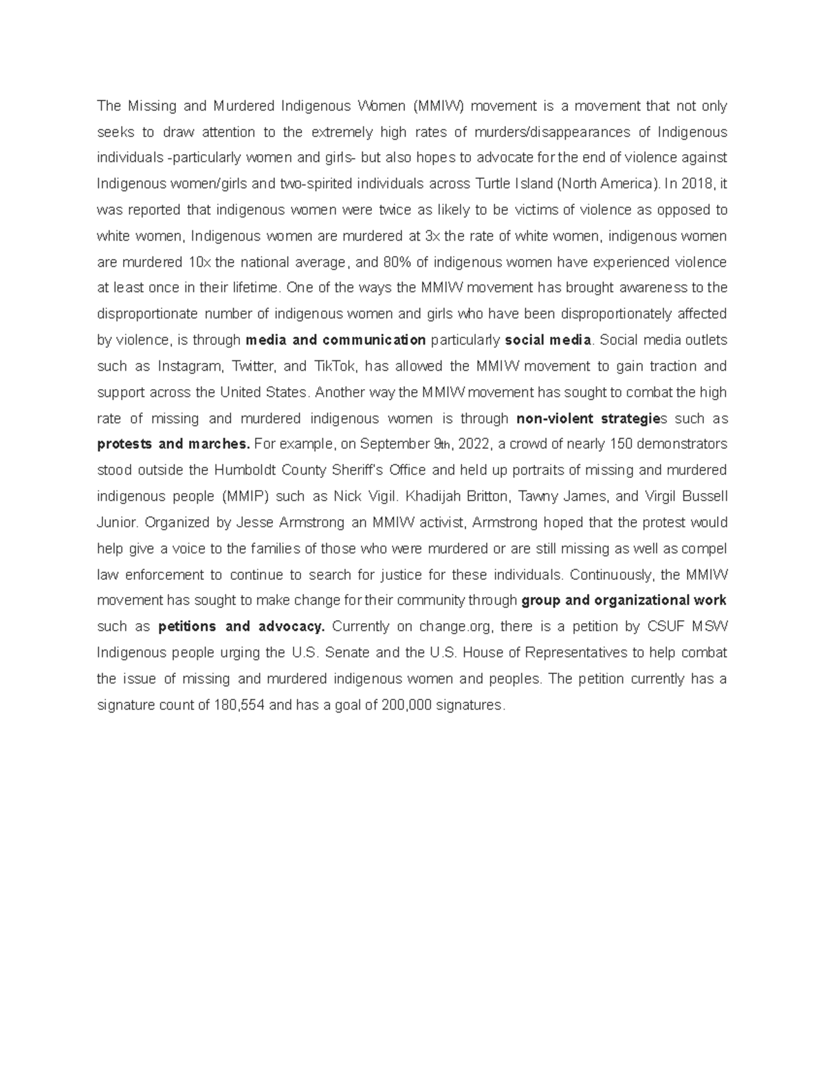 Social change work - The Missing and Murdered Indigenous Women (MMIW ...