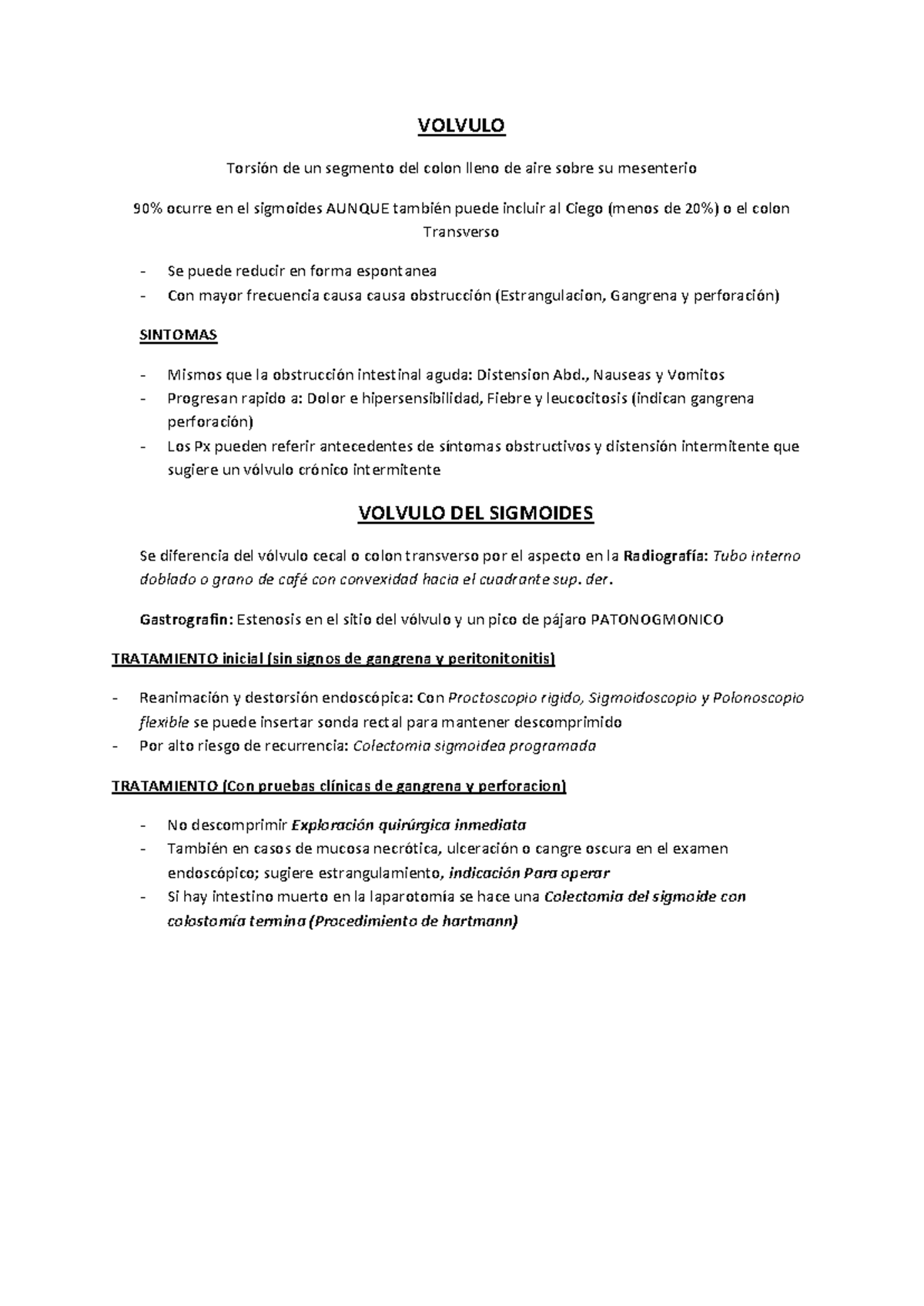 15 Volvulo DEL Sigmoides AMIN - VOLVULO Torsión de un segmento del ...