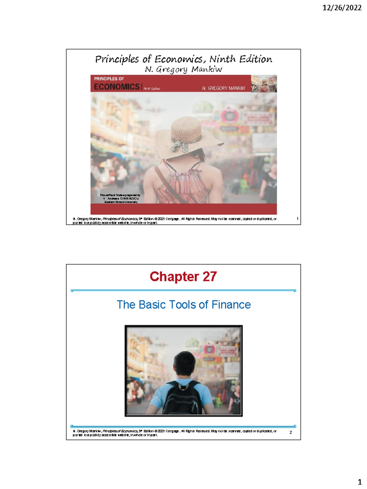 Chapter 27 The Basic Tools of Finance - N. Gregory Mankiw, Principles of Economics, 9th Edition ...