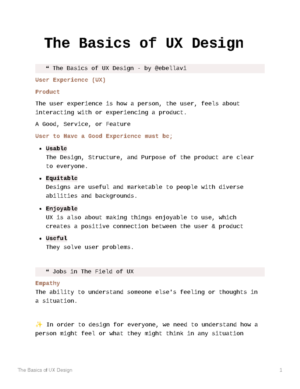 Foundation of UX Design - The Basics of UX Design 1 The Basics of UX ...