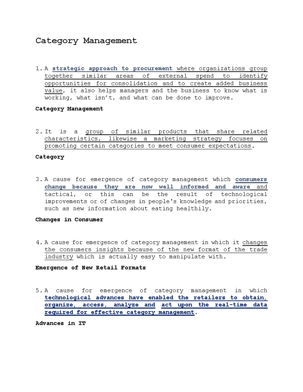 Category Management Retail Management docx - Category Management A ...