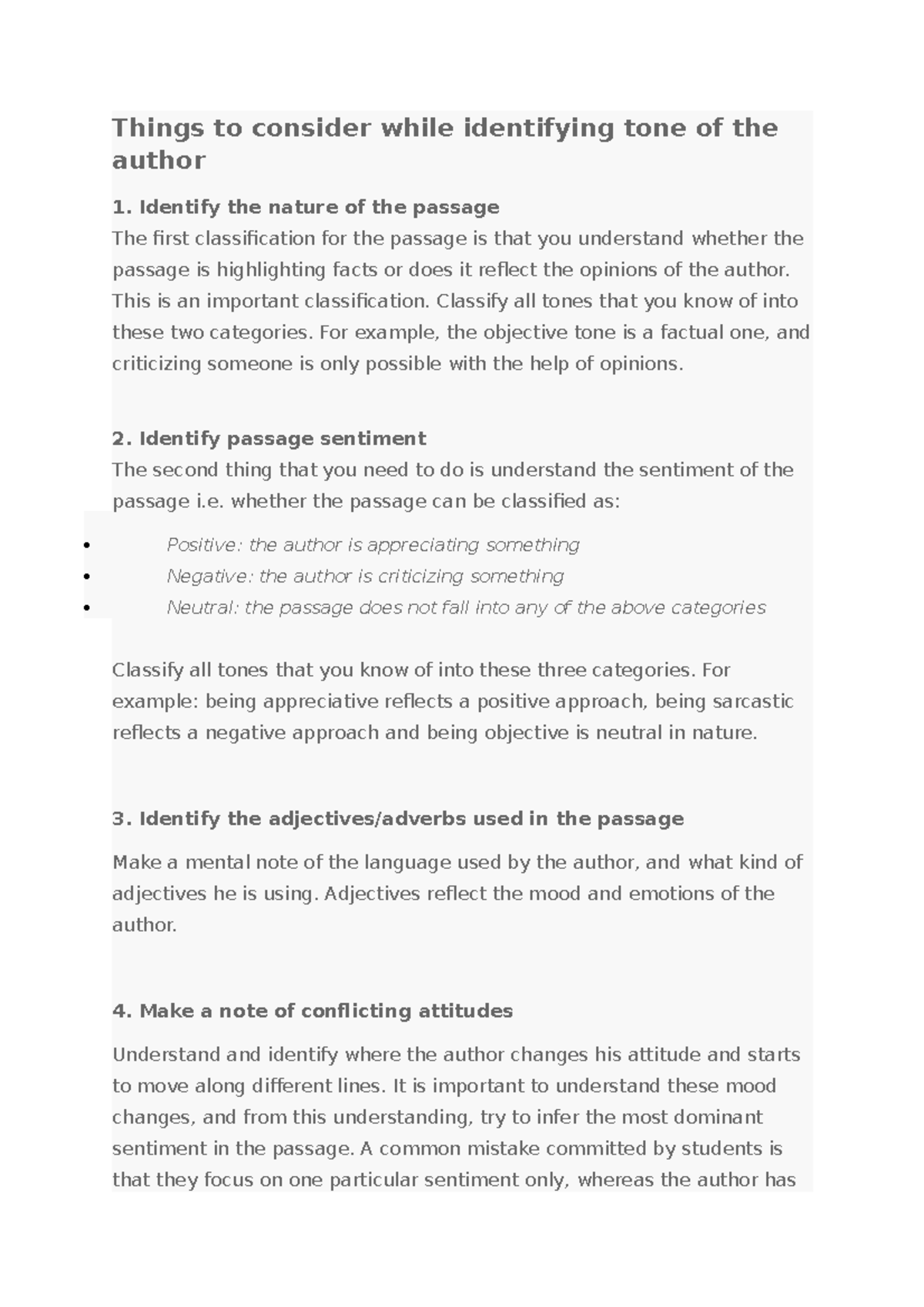 Identifying tone of the author - Things to consider while identifying ...