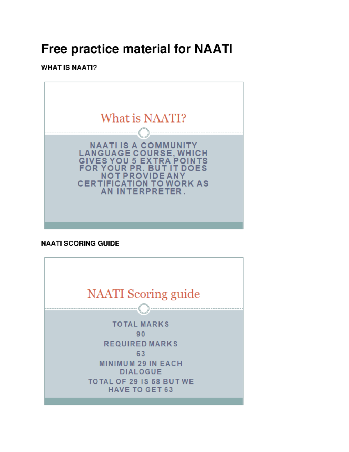 Free practice material for Naati Punjabi - Free practice material for ...