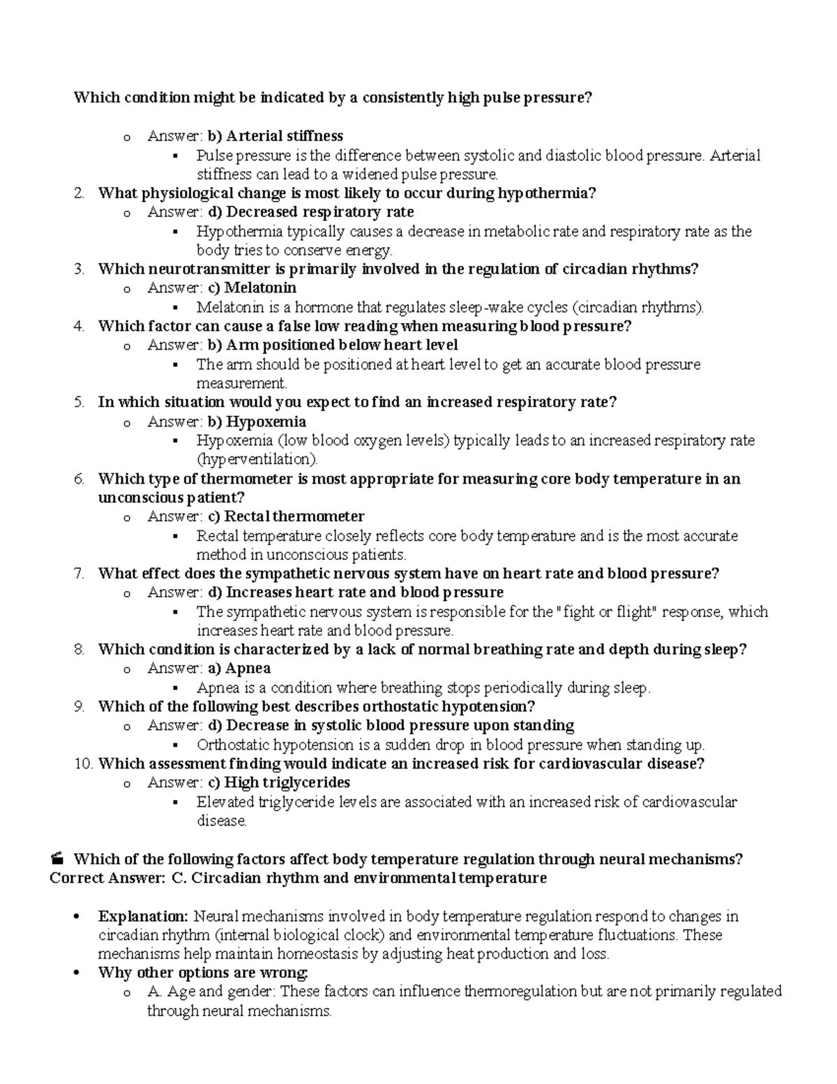 Test 1 Practice Questions - Which condition might be indicated by a ...