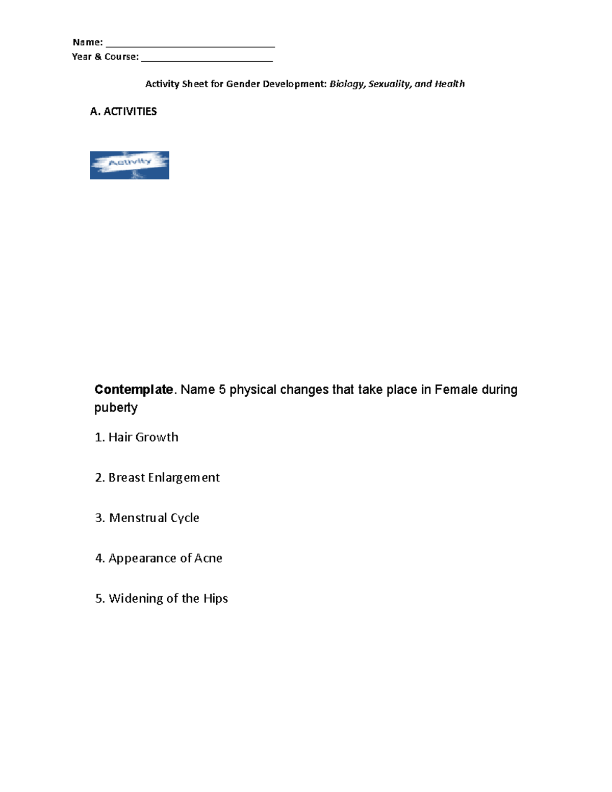 Activity sheet chapter 2 - Name: _______________________________ Year ...