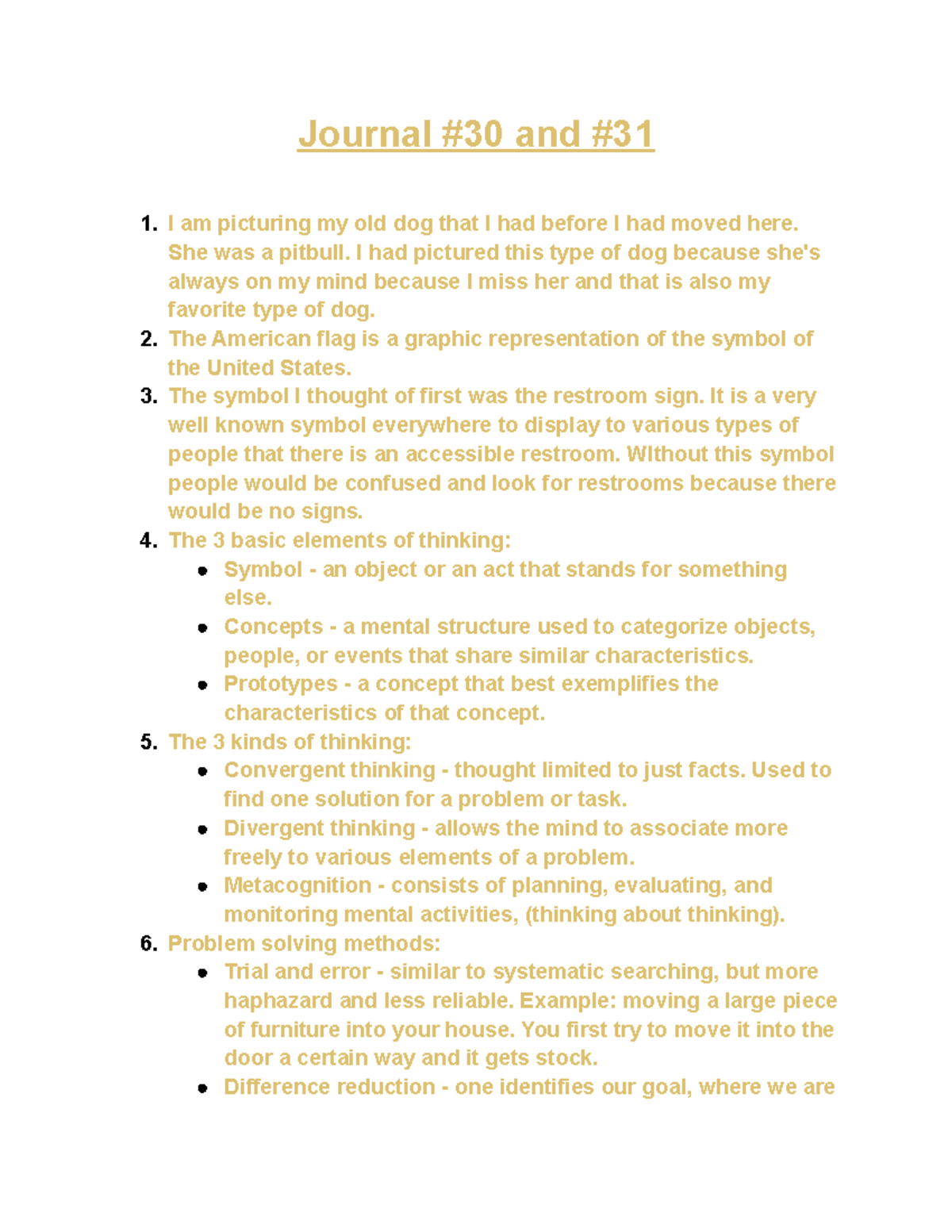 Journal #30 and #31 - Journal #30 and I am picturing my old dog that I ...