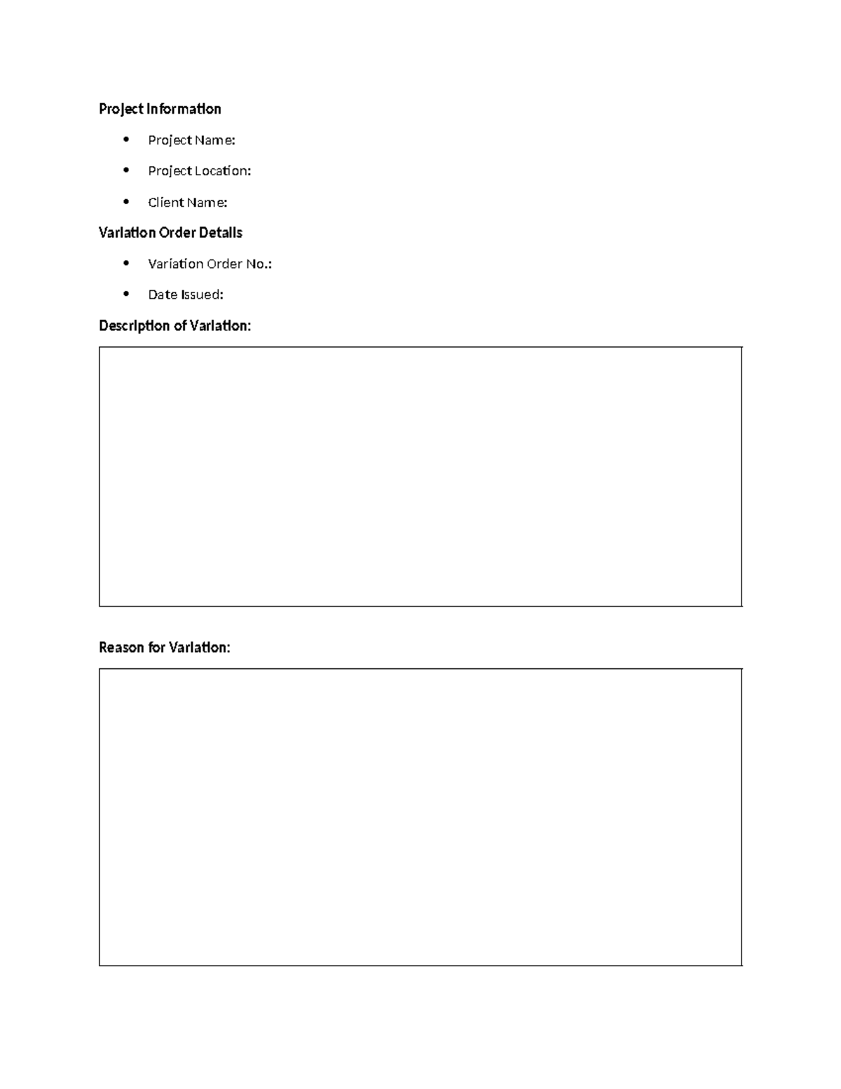 Project Variation Form - Precalculus - Project Information Project Name ...