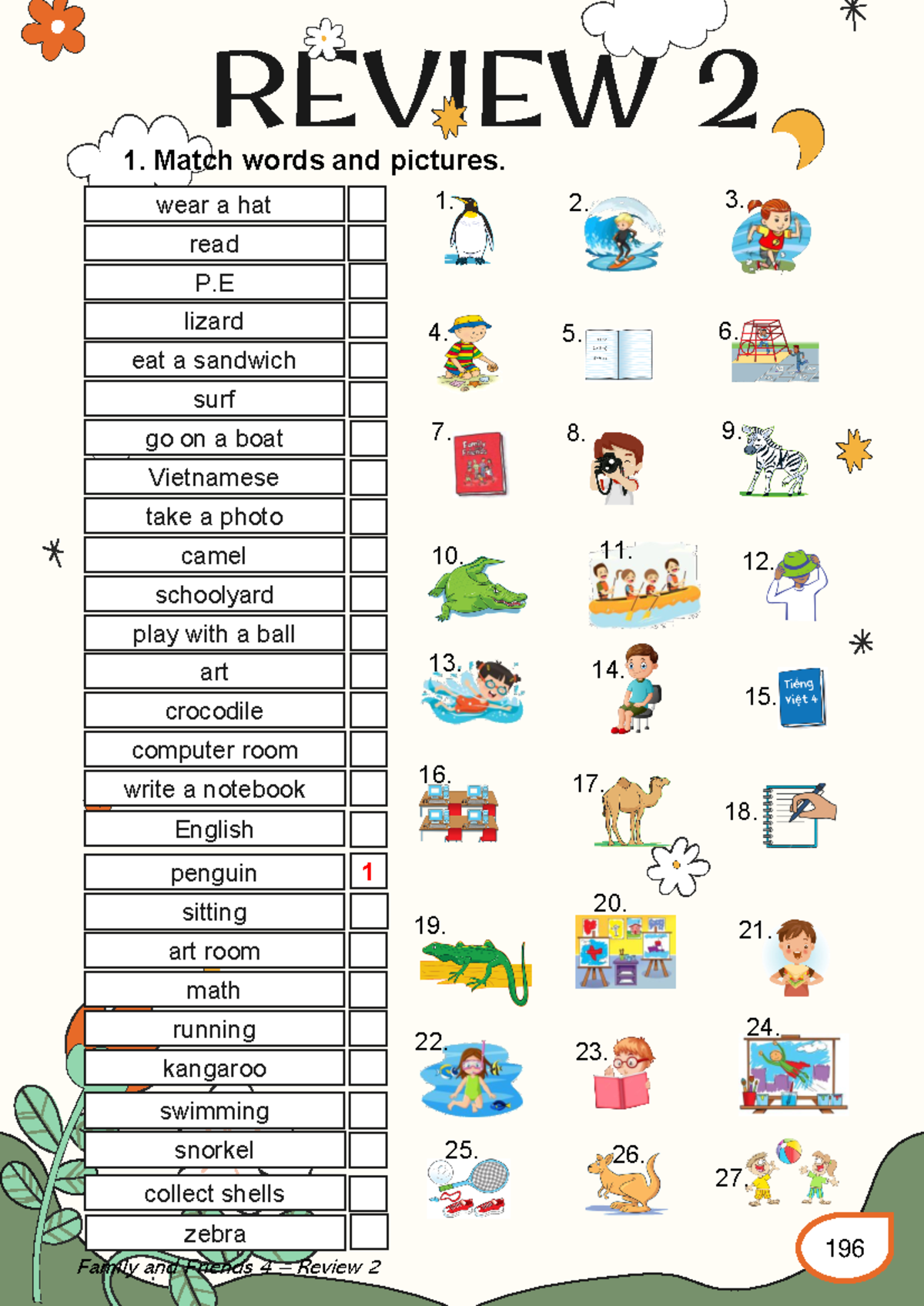 Fluency time 2 - unit - REVIEW 2 Family and Friends 4 – Review 2 196 1 ...