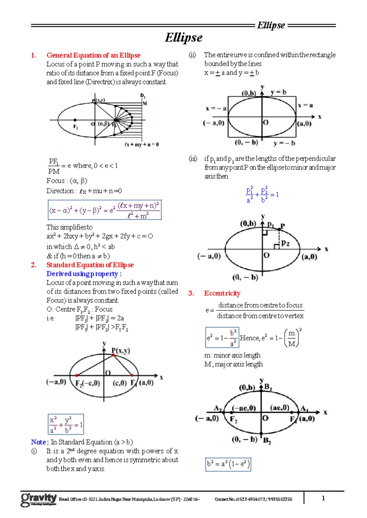 Hyperbola Jee Exam Short Notes Hyperbola 1 General Equation Of
