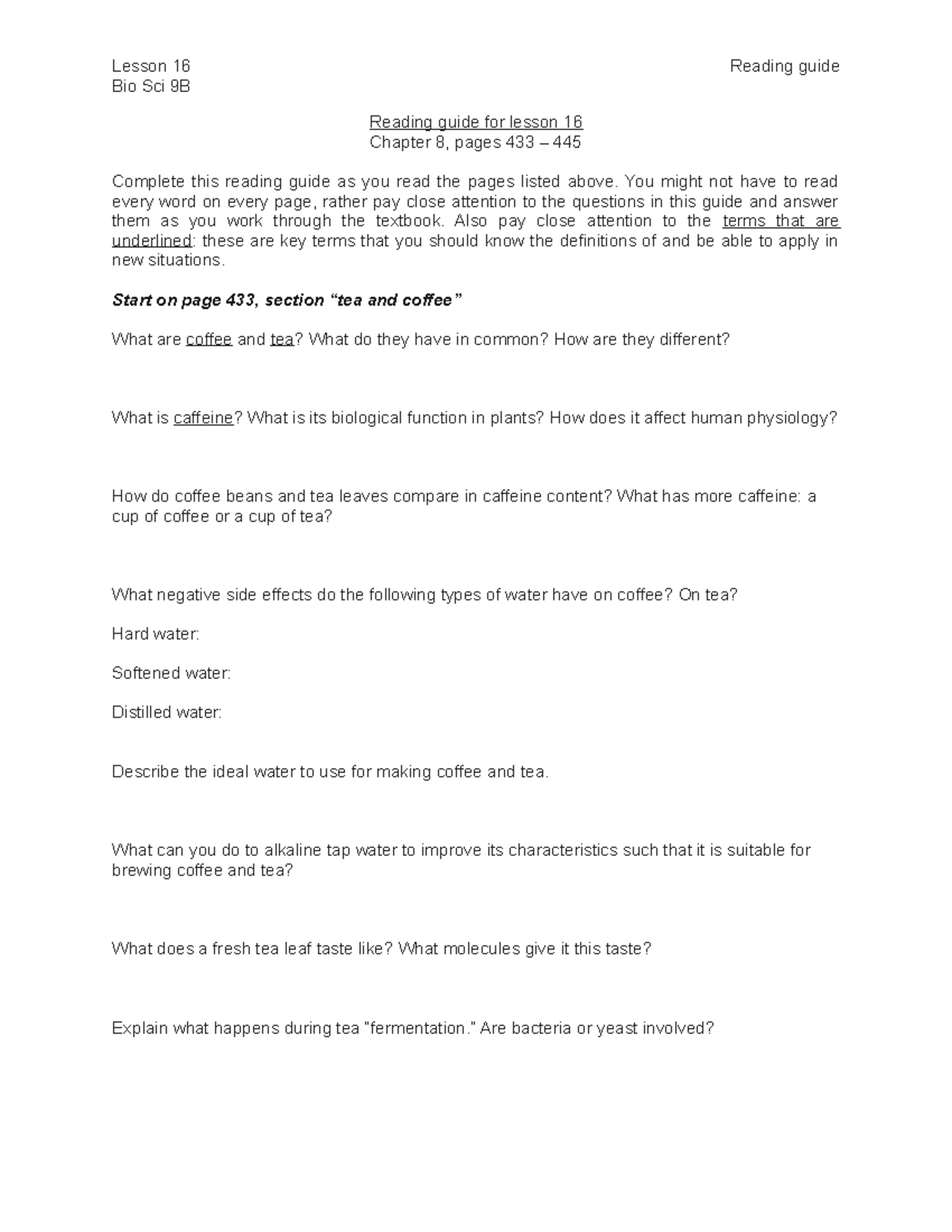 Lesson 16 Reading Guide - Lesson 16 Reading guide Bio Sci 9B Reading ...