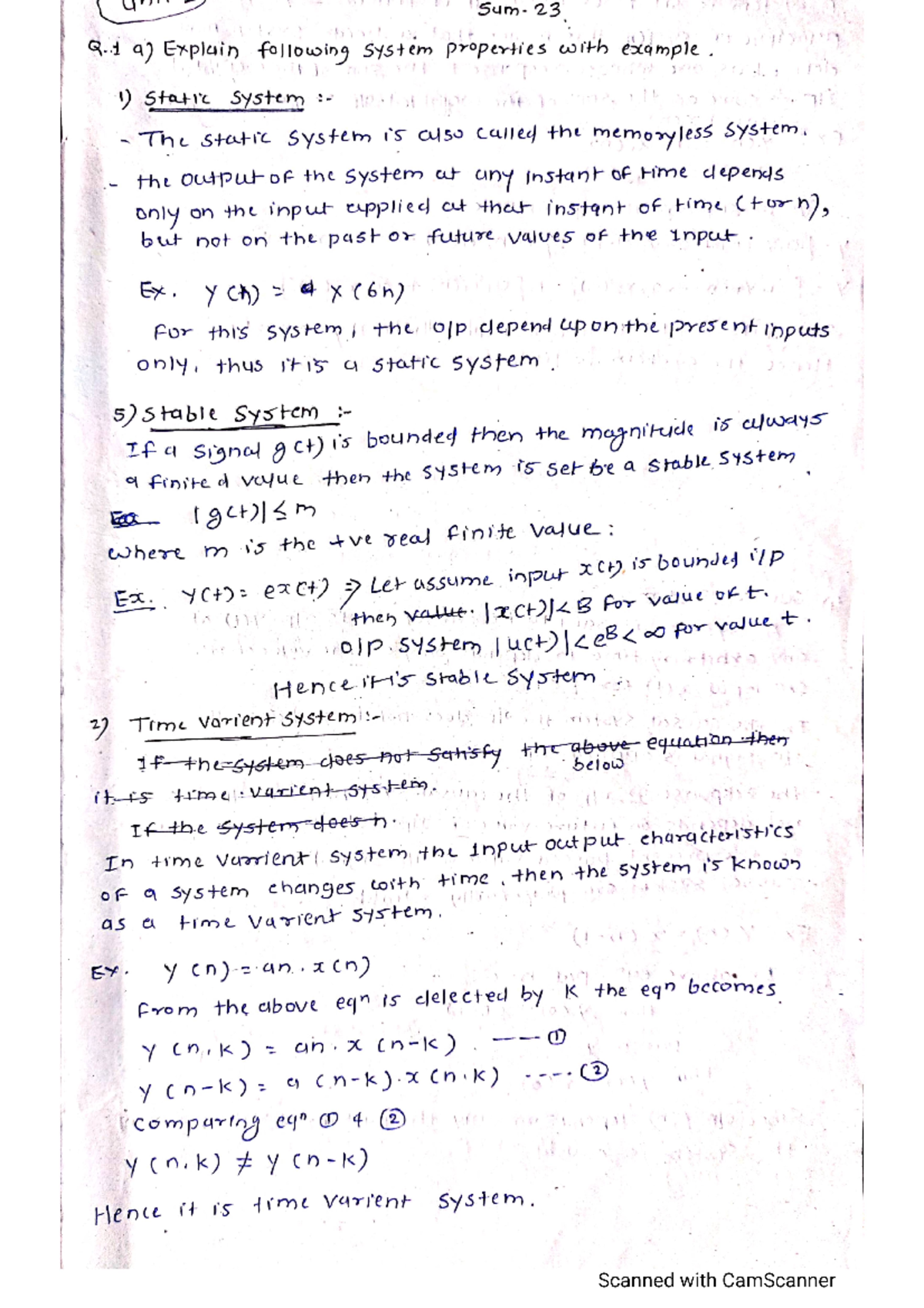 Signal and system Solution New - Electrical engineering - Studocu