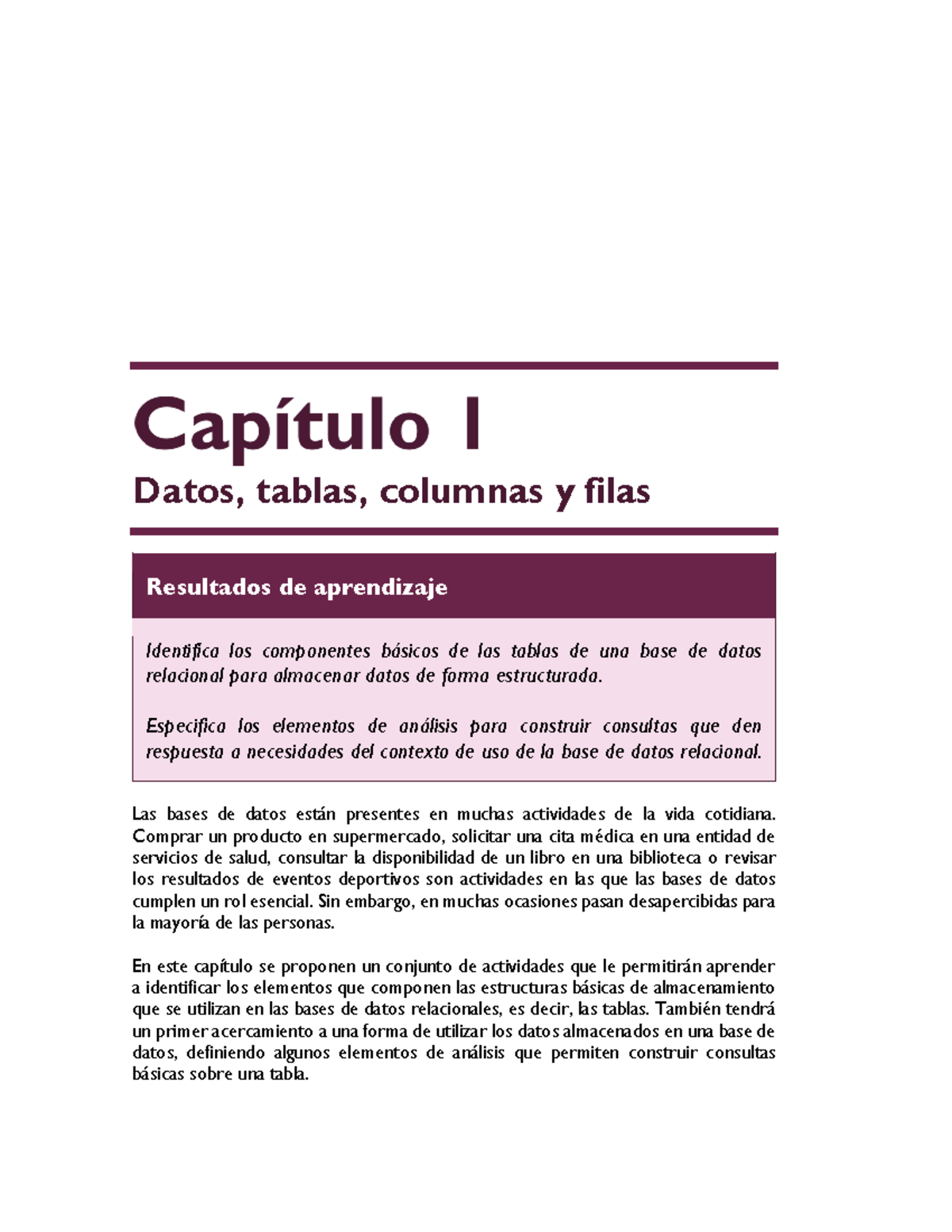 Capítulo 1 - Datos, tablas, columnas y filas - 2022-1 - Datos, tablas, columnas y filas ...