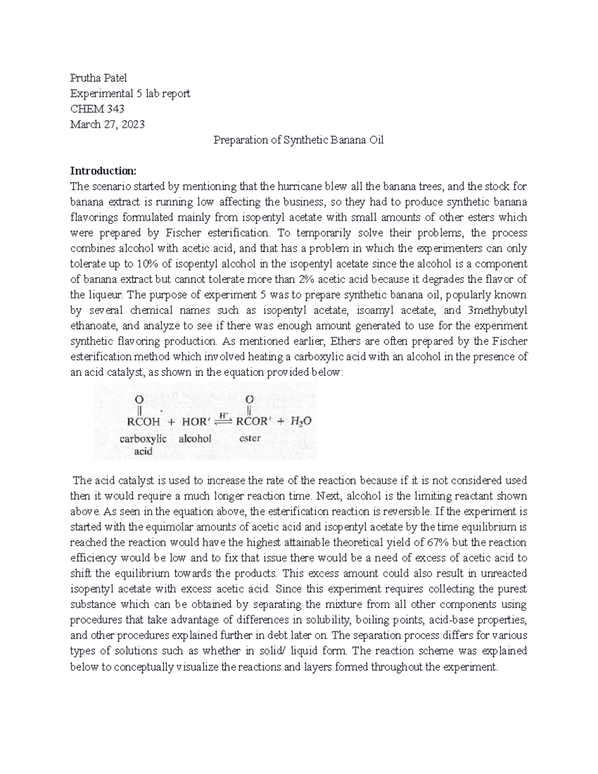 Lab report ^N5-Prutha Patel - Prutha Patel Experimental 5 lab report ...