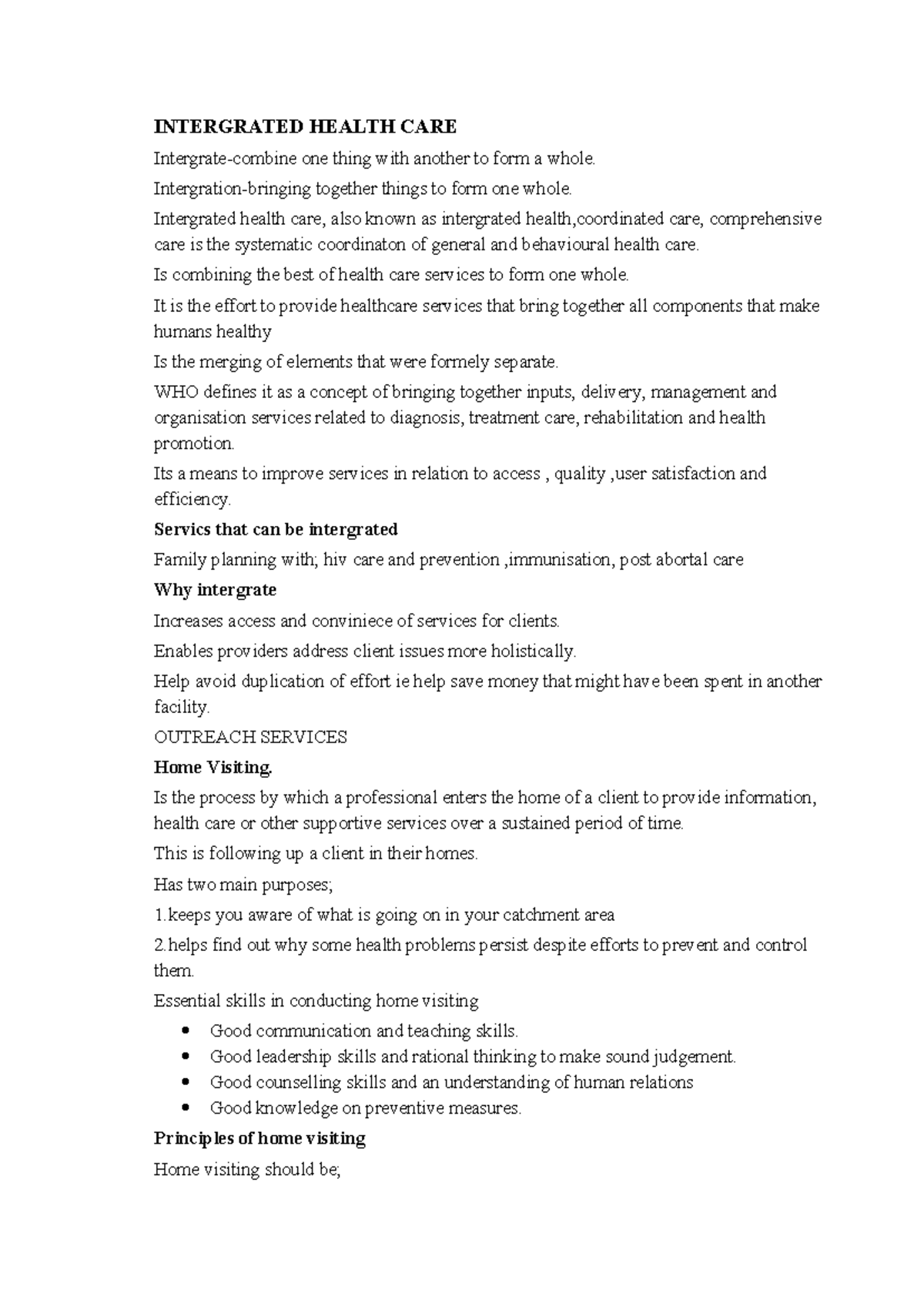 Intergrated Health CARE - INTERGRATED HEALTH CARE Intergrate-combine ...