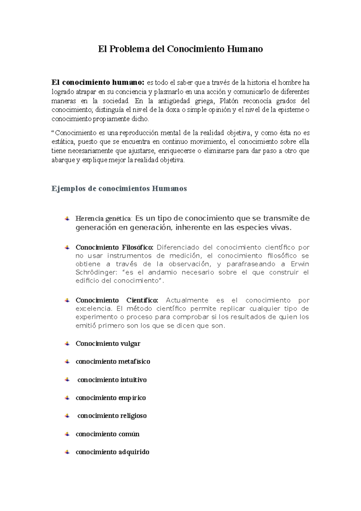 El Problema del Conocimiento Humano - En la antigüedad griega, Platón ...