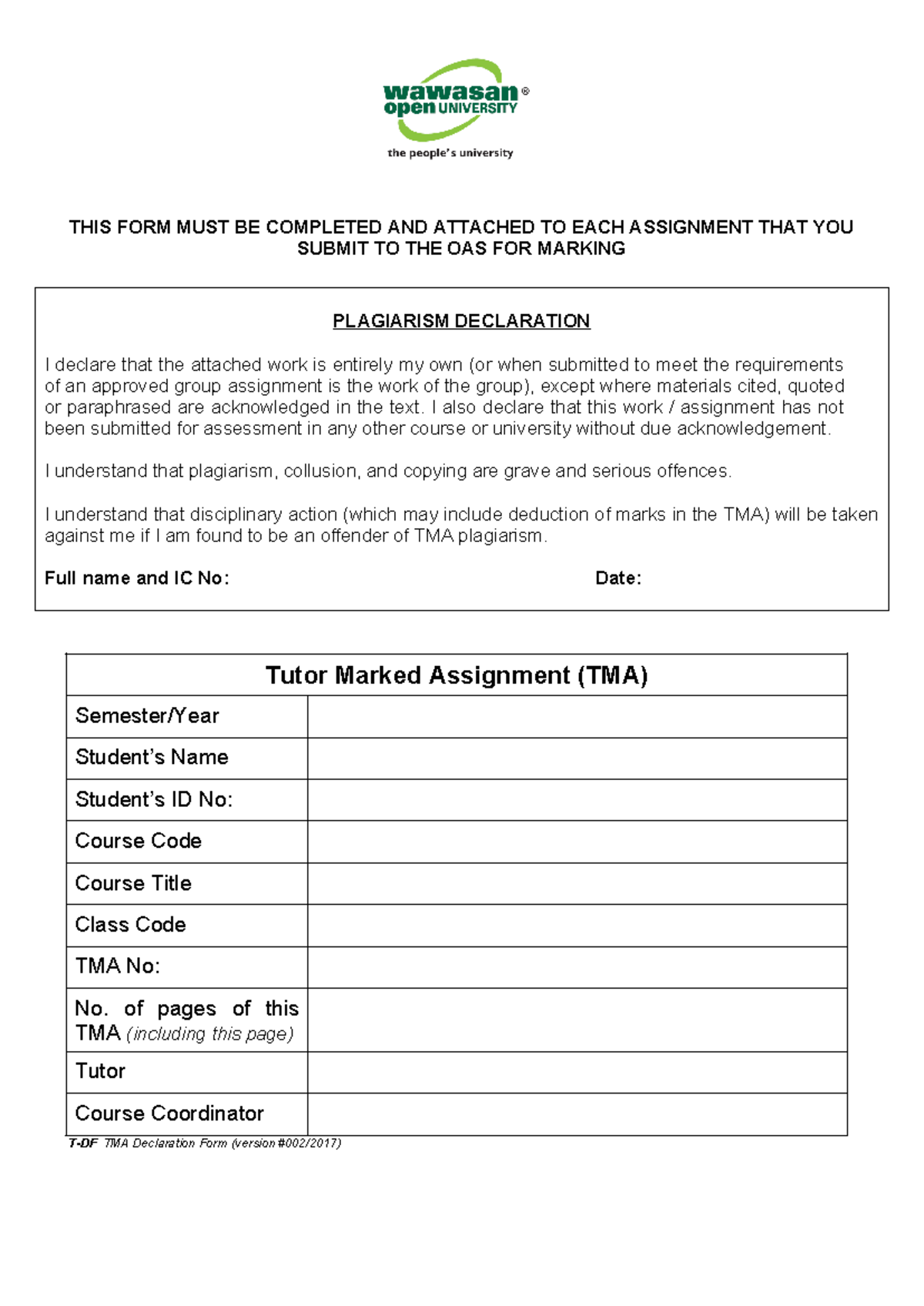 TMA Declaration form (version 002-2017 ...