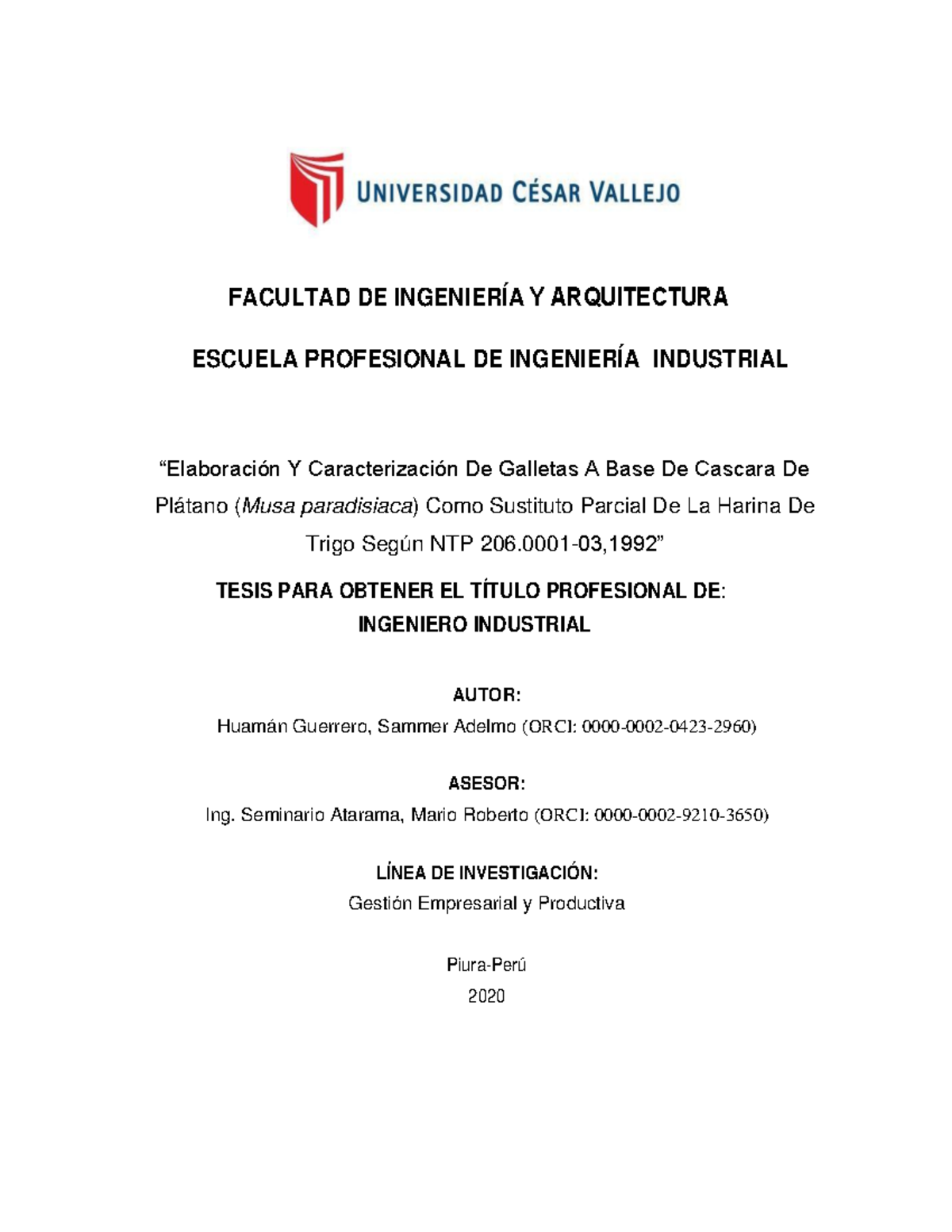 Huamán GSA-SD - FEFG - “Elaboración Y Caracterización De Galletas A ...