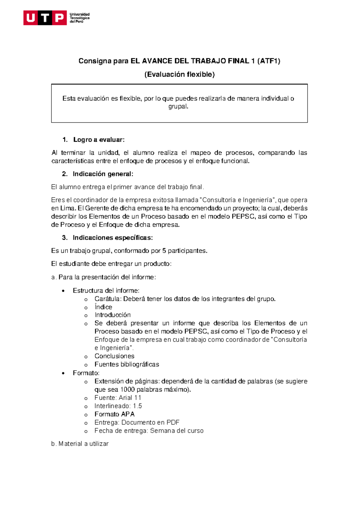 Semana+05+-+Ind - Teoria de Sistemas - Consigna para EL AVANCE DEL TRABAJO FINAL 1 (ATF1) - Studocu