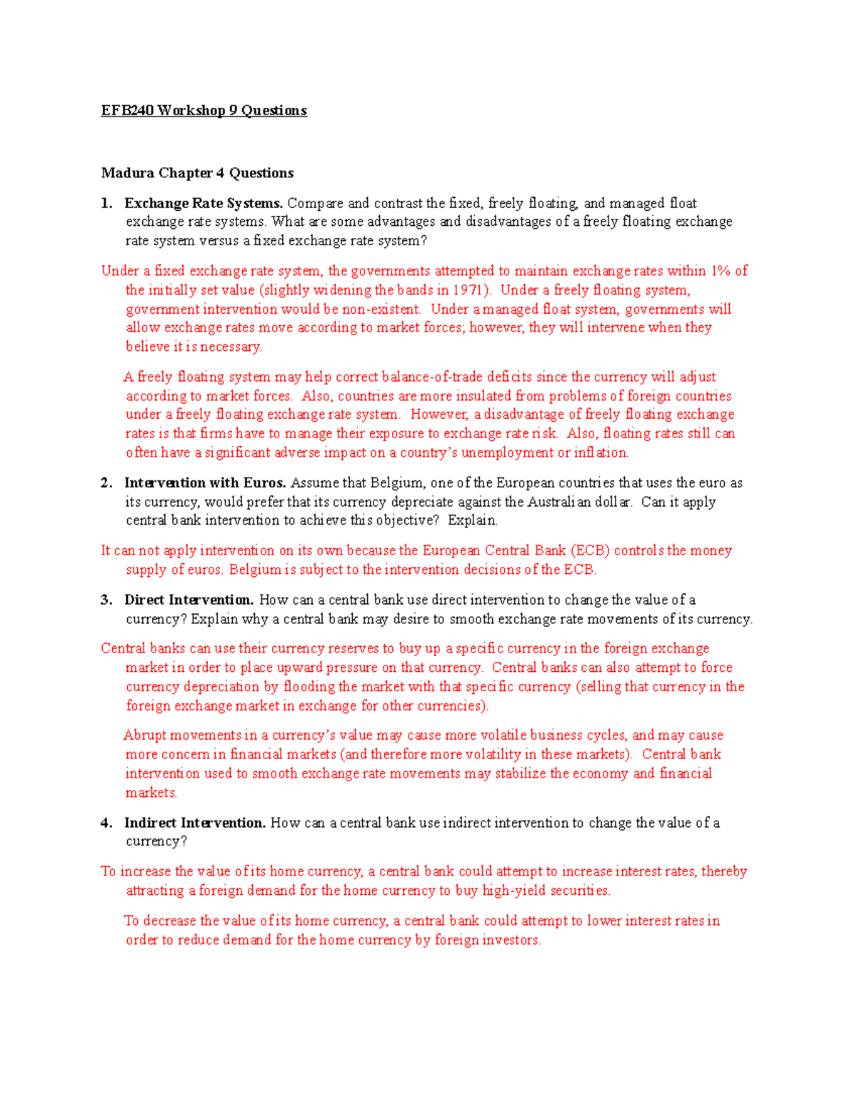 EFB240 - 9 - Tutorial answers for week 9. - EFB240 Workshop 9 Questions ...