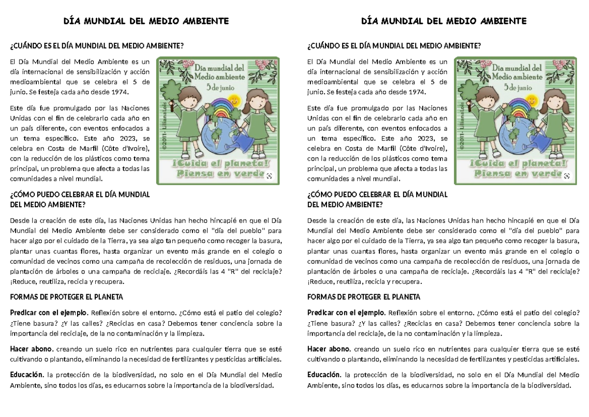 DÍA Mundial DEL Medio Ambiente - DÍA MUNDIAL DEL MEDIO AMBIENTE ¿CUÁNDO ...