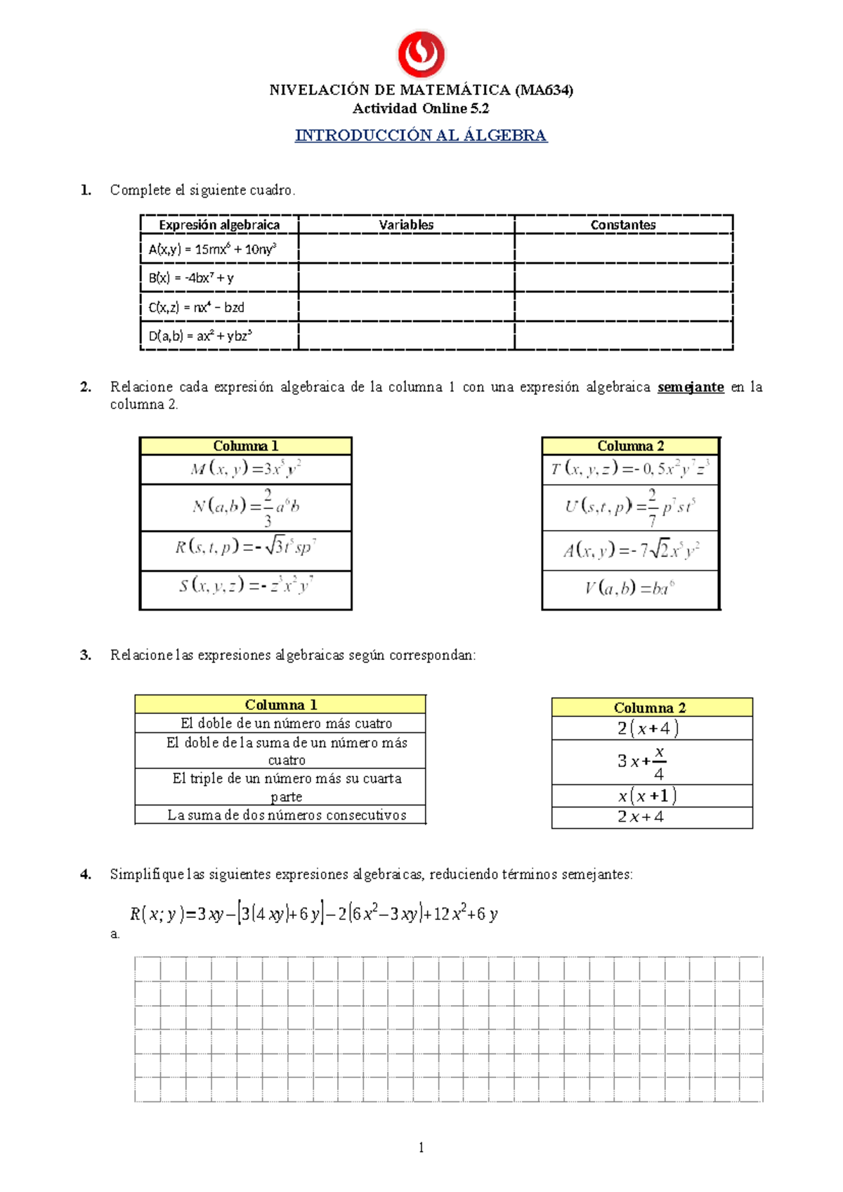 Actividad online 5 - asdawd - NIVELACIÓN DE MATEMÁTICA (MA634 ...