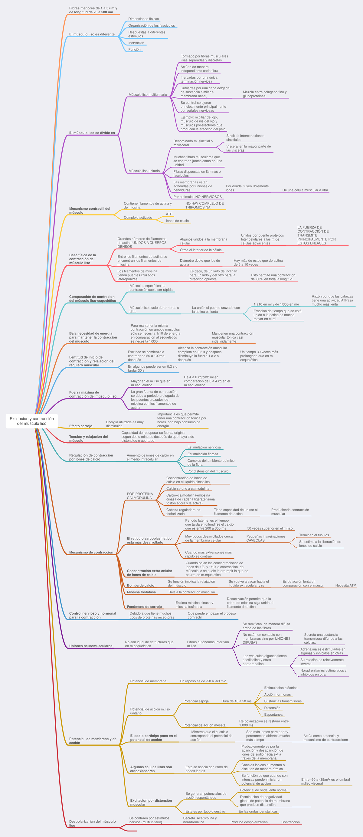 Mind Map - Mapa- con todo - Guyton y Hall: Tratado de fisiología médica. - Excitacion y ...
