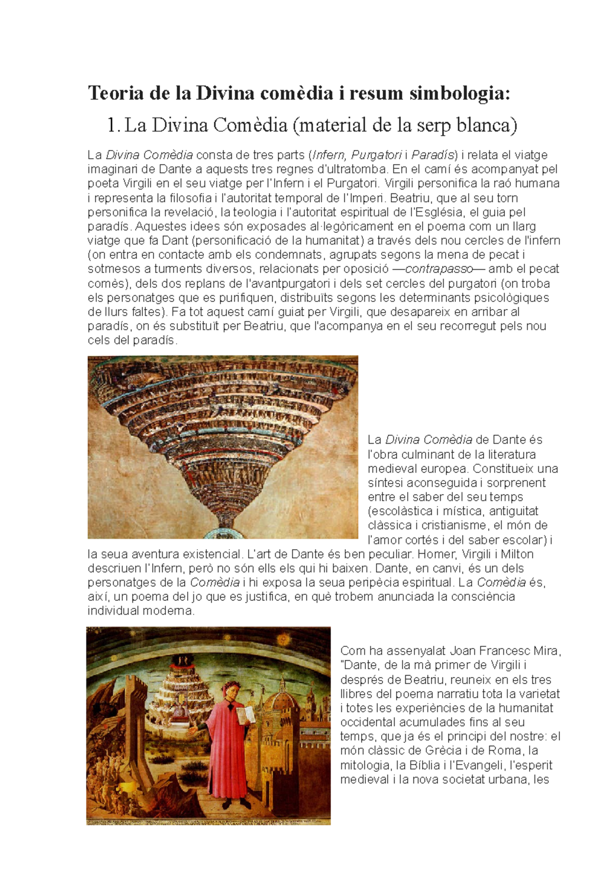 Teoria Divina comèdia i simbologia - Teoria de la Divina comèdia i ...