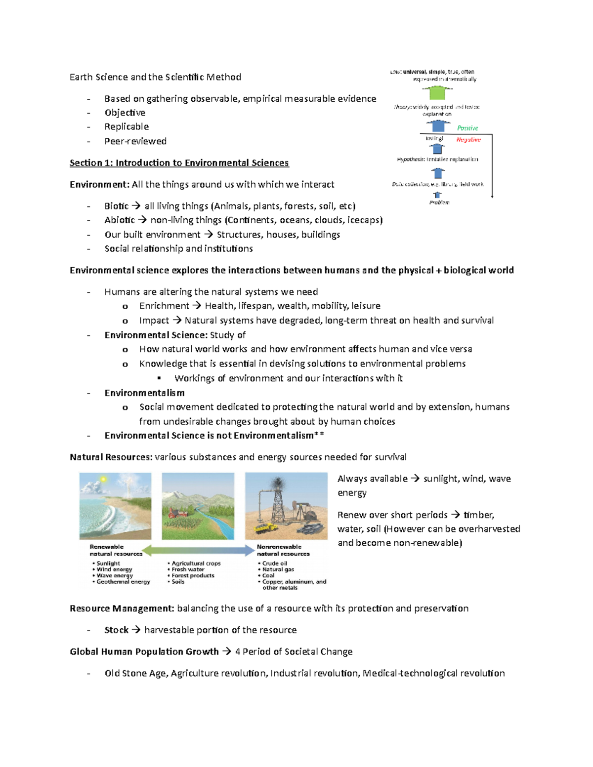 Earth 122 Midterm 1 (section 1-6) - Earth Science and the Scientific ...
