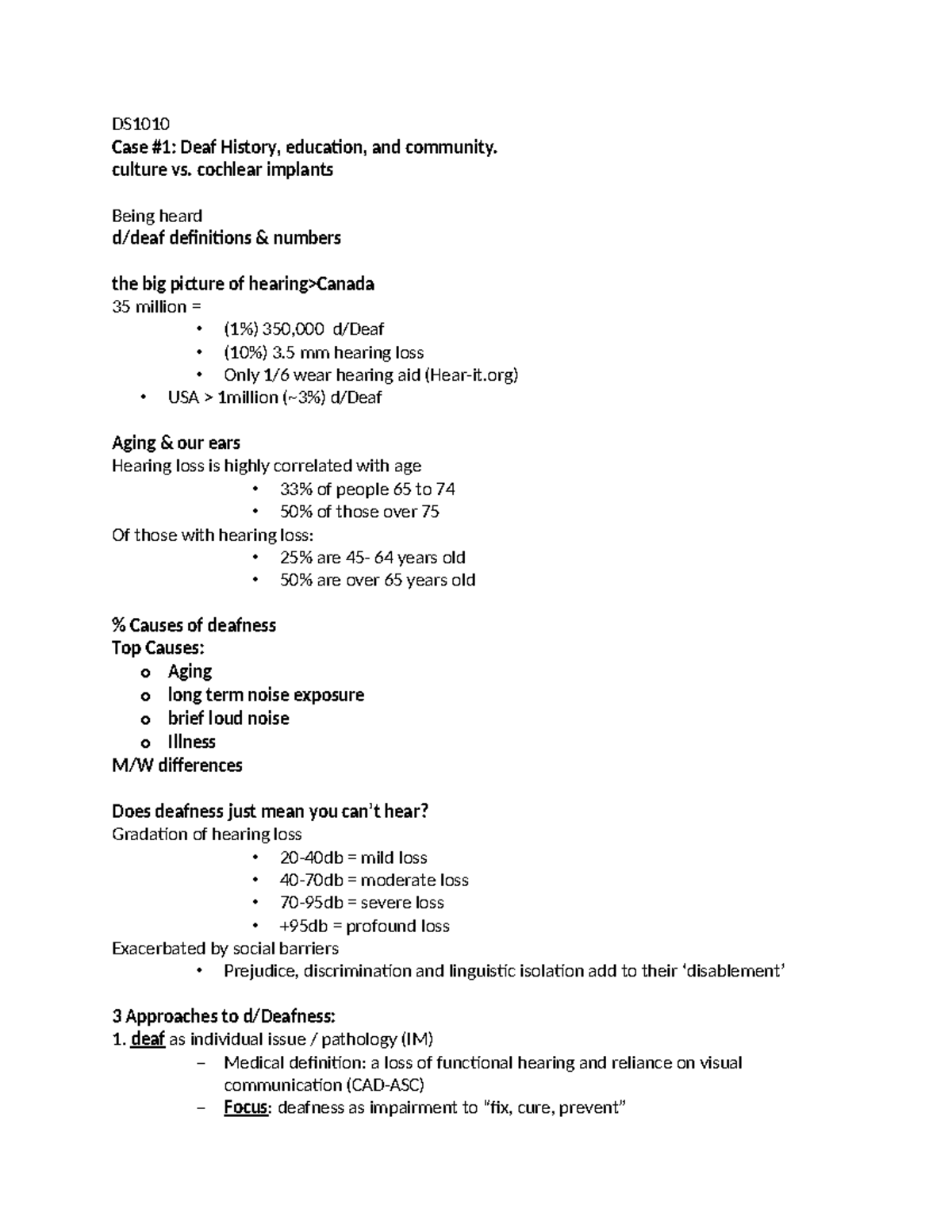 DS1010 deaf - notes - DS Case #1: Deaf History, education, and ...